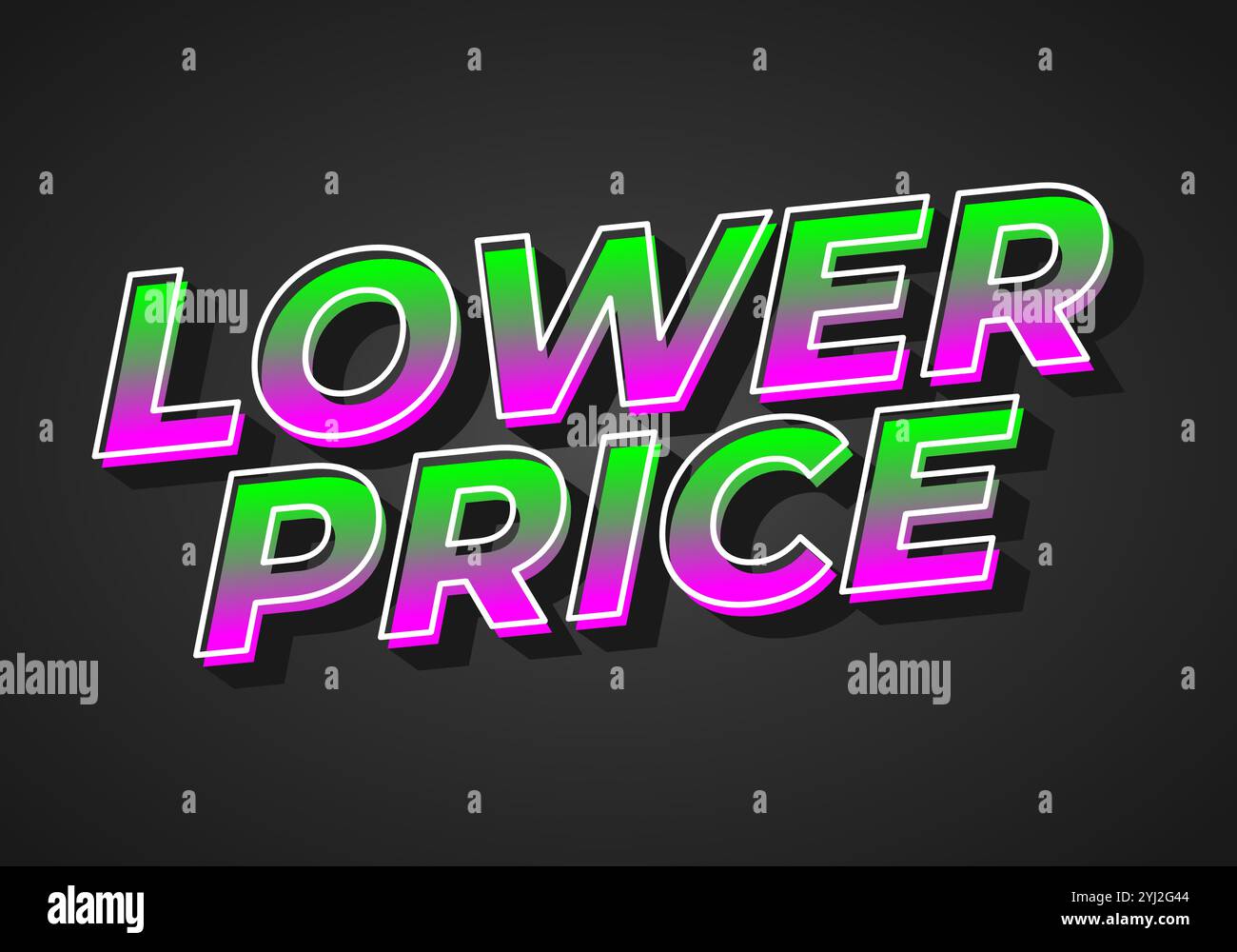 Lower price. Text effect design with modern colors and 3D font look ...