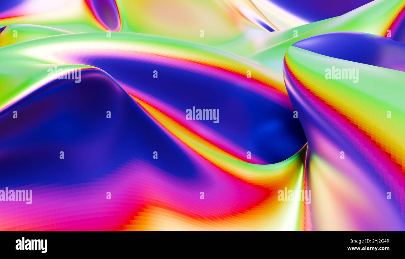 Vibrant and colorful abstract digital art with flowing shapes and ...
