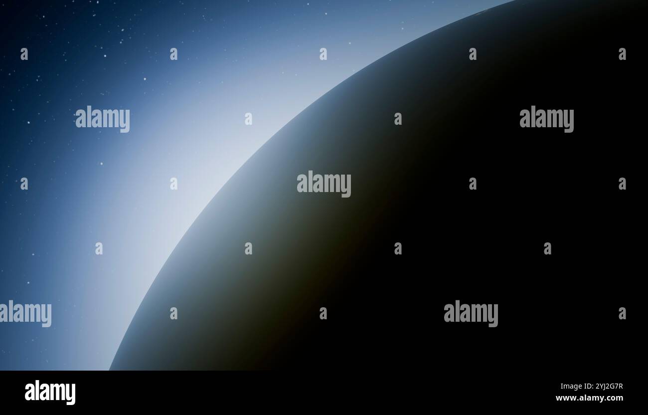 Illustration of a serene view of a crescent moon against a gradient ...