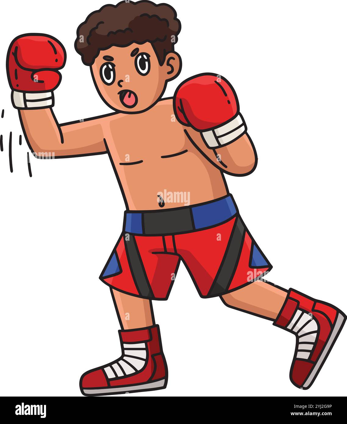 Boxing Boxer doing an Uppercut Punch Clipart Stock Vector Image & Art ...