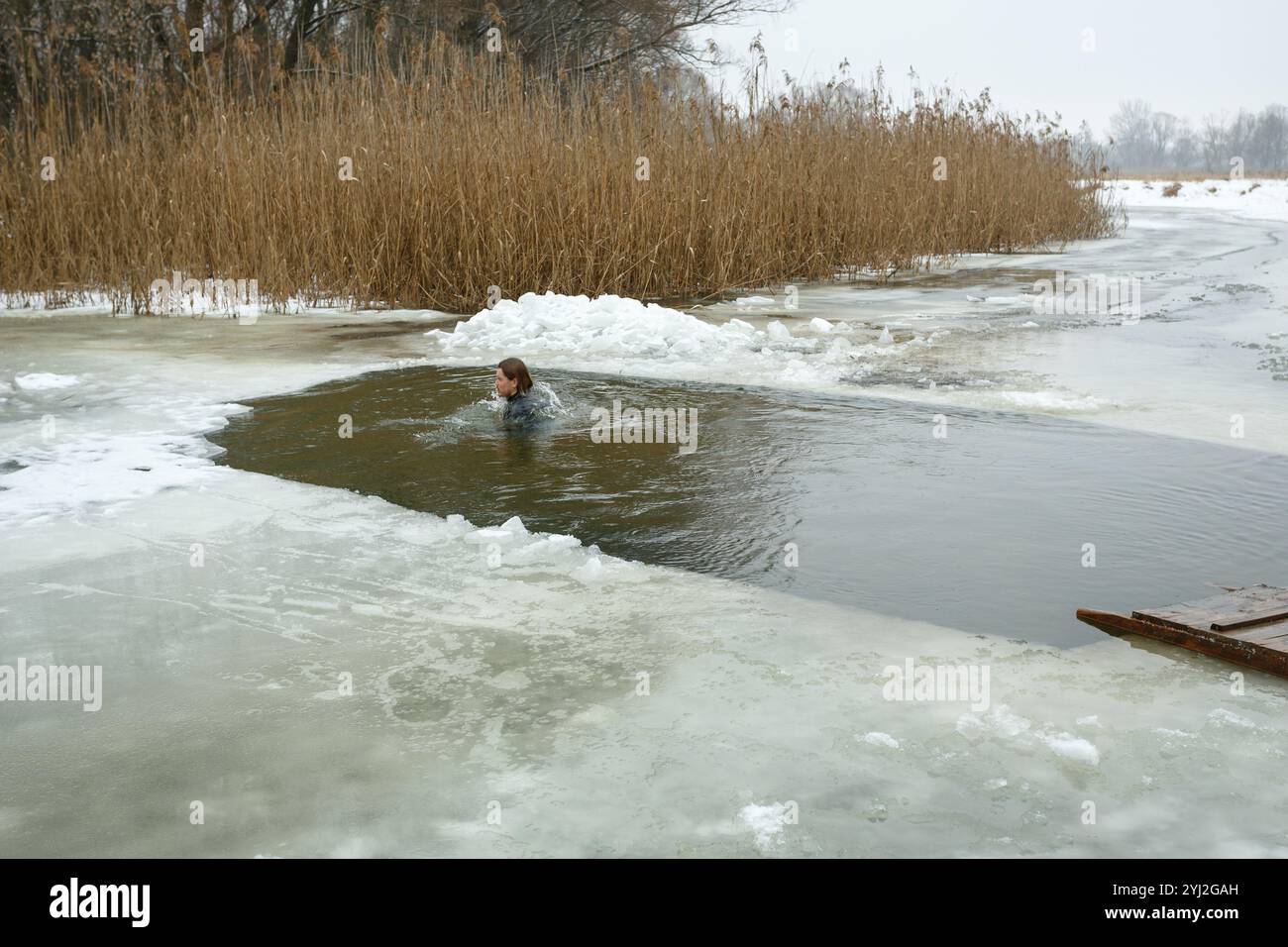 Ukraine, the city of Romny, January 19, 2013: the feast of the Baptism ...