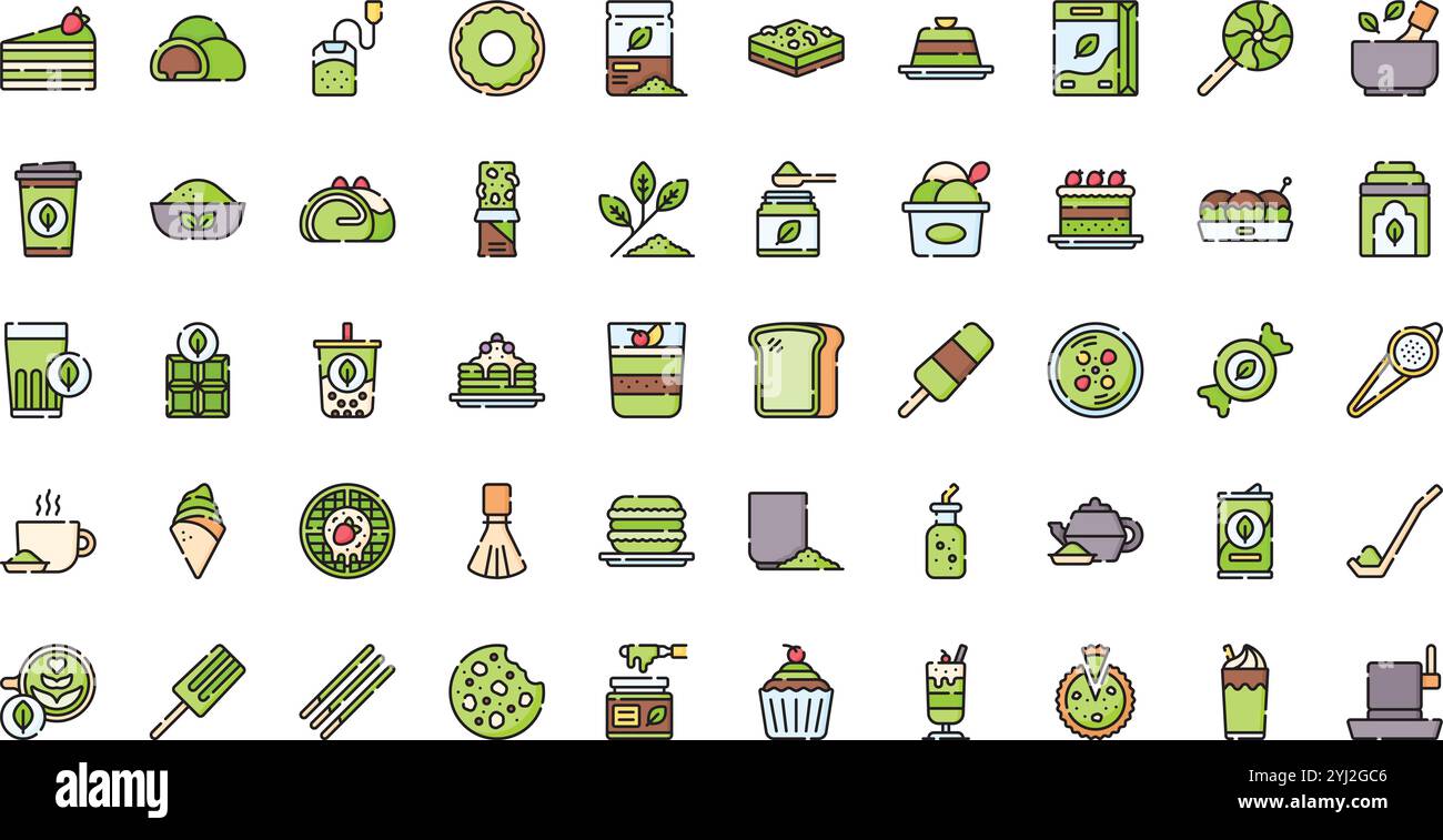 Matcha powder protein drink Stock Vector Images - Alamy