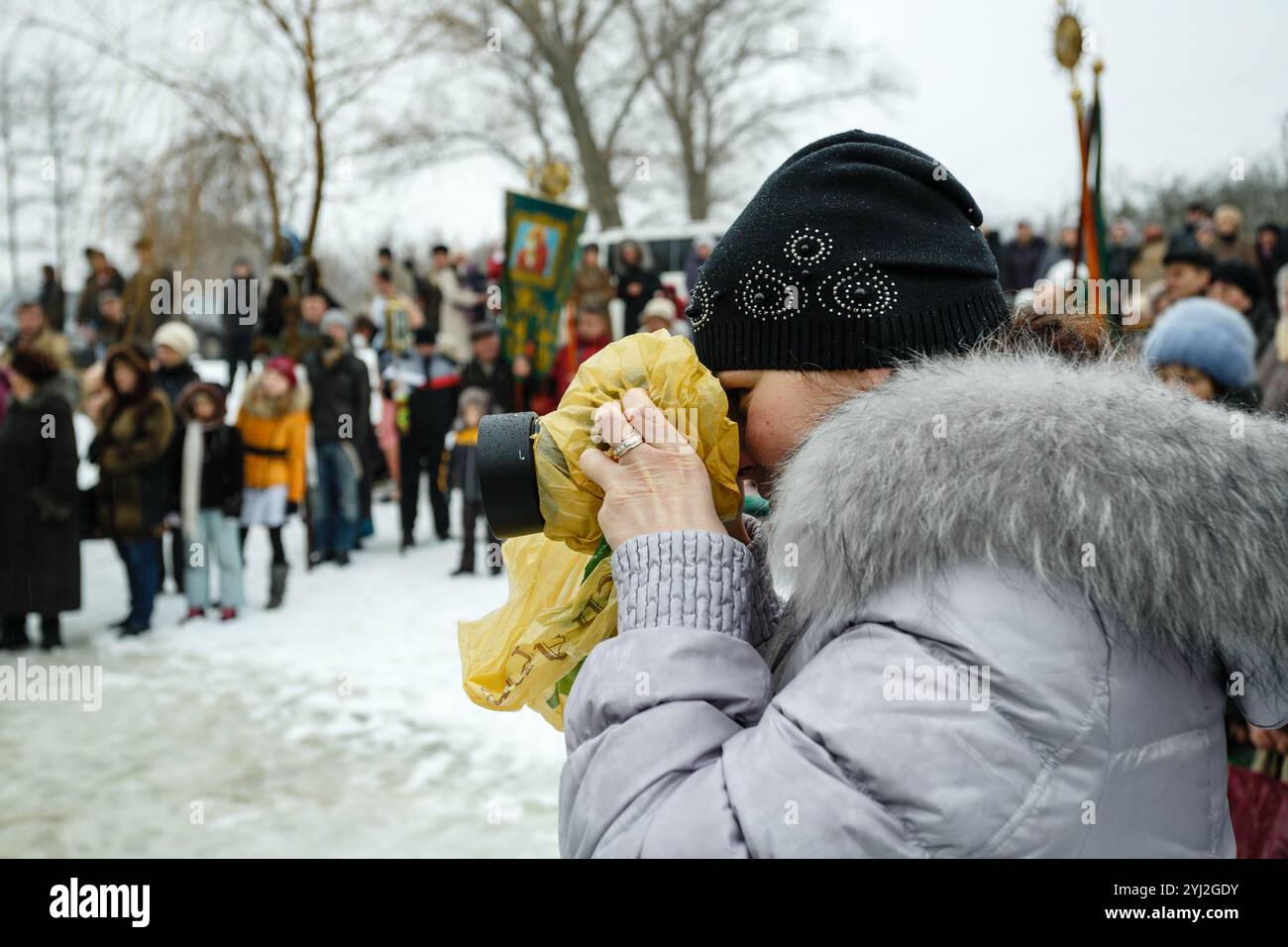 Ukraine, the city of Romny, January 19, 2013: the feast of the Baptism ...