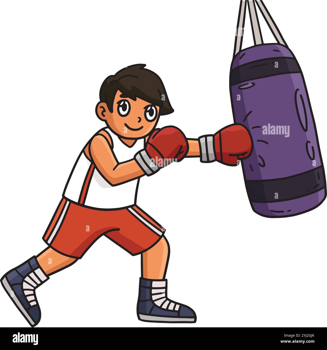 Boxing Boxer and Punching Bag Cartoon Clipart Stock Vector Image & Art ...