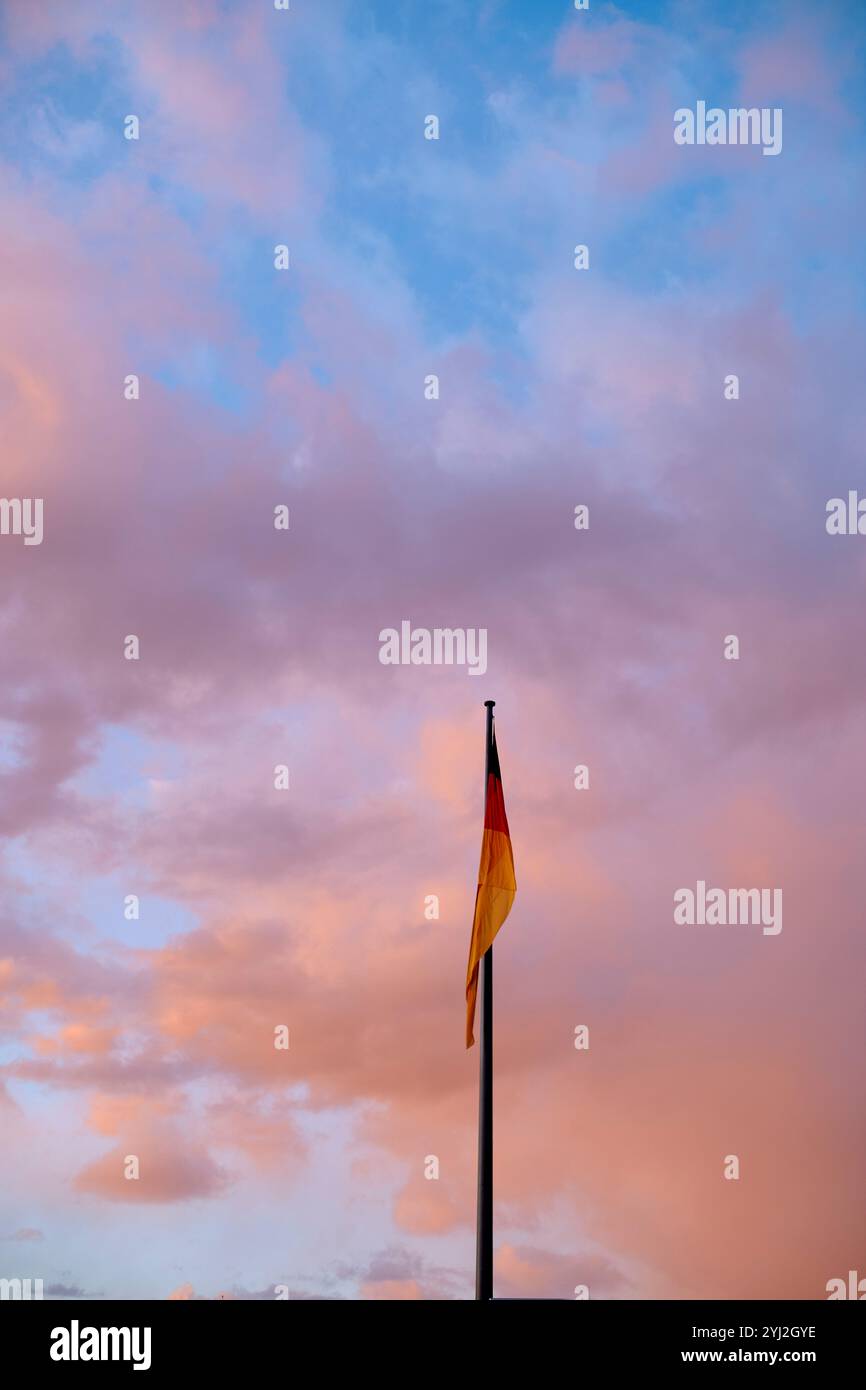 Blue flag german flagpole hi-res stock photography and images - Alamy