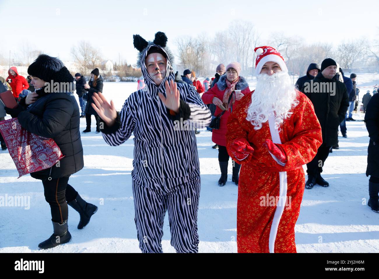 Ukraine, the city of Romny, January 19, 2022: the feast of the Baptism of the Lord. The Orthodox ...
