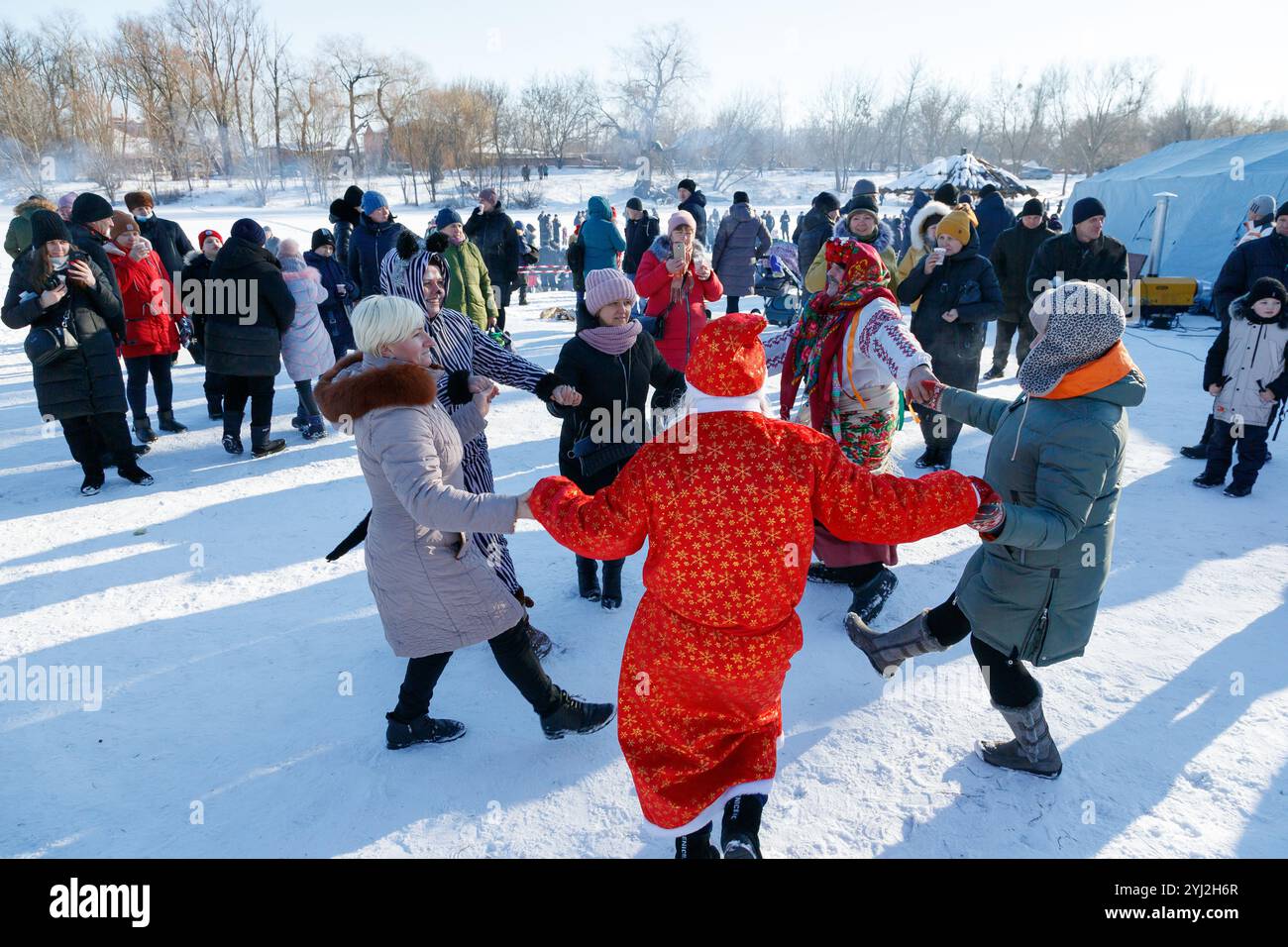 Ukraine, the city of Romny, January 19, 2022: the feast of the Baptism ...