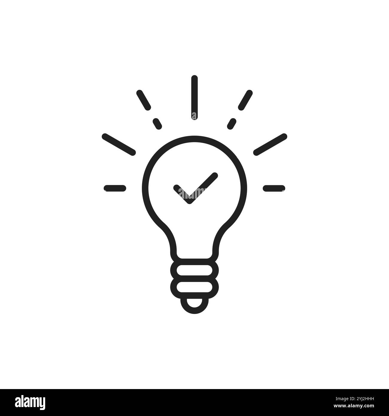 Lightbulb check mark icon Cut Out Stock Images & Pictures - Alamy