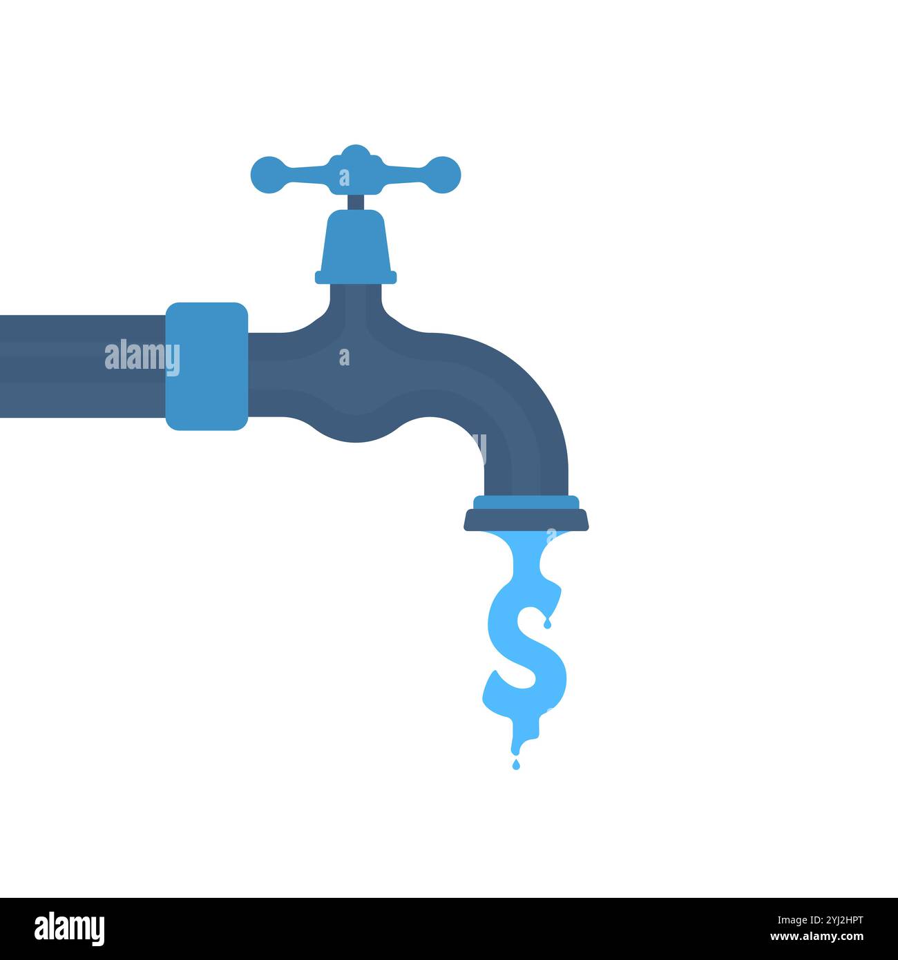 water like dollar sign flowing out tap Stock Vector Image & Art - Alamy