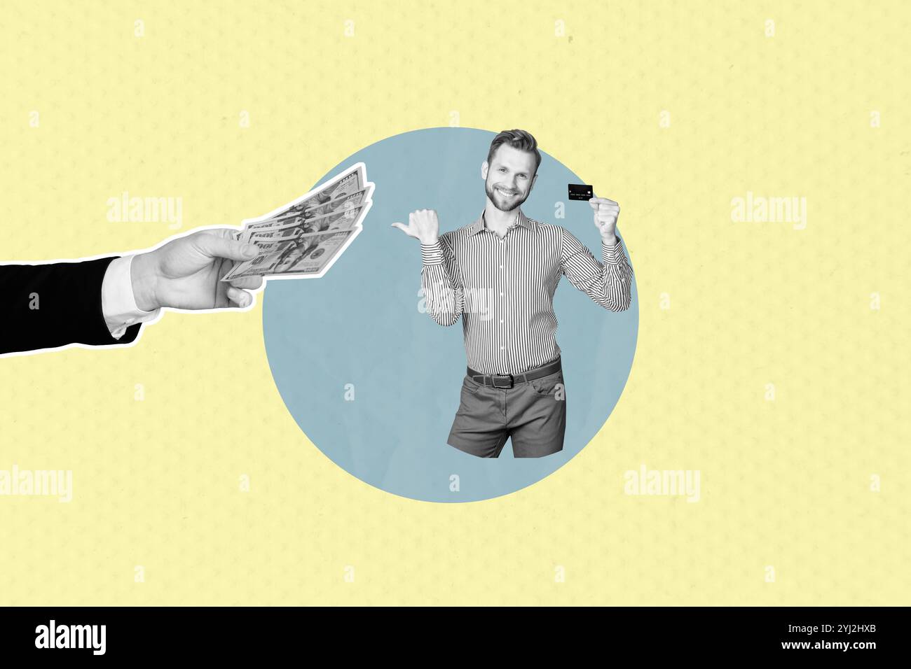 Sketch image trend artwork montage 3D photo collage of young guy ...