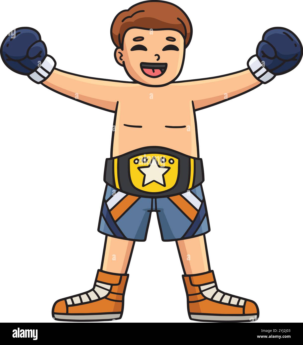 Boxing Boxer with a Champion Belt Cartoon Clipart Stock Vector Image ...