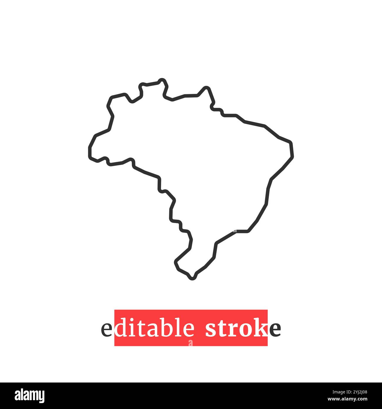 Brazil stylized map vector icon hi-res stock photography and images - Alamy