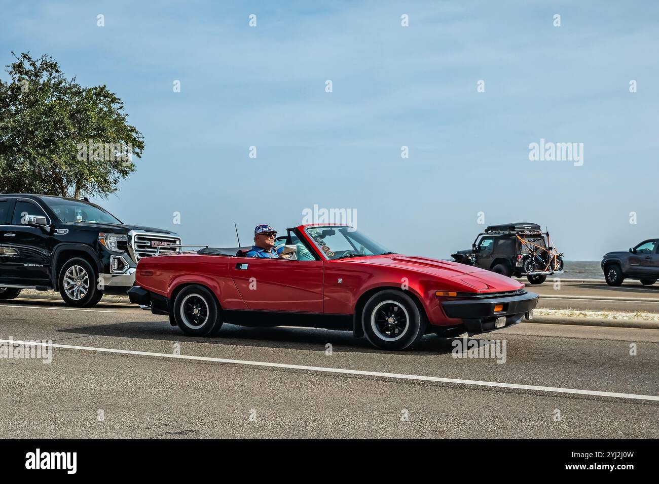 Gulfport, MS - October 04, 2023: Wide angle front corner view of a 1981 ...