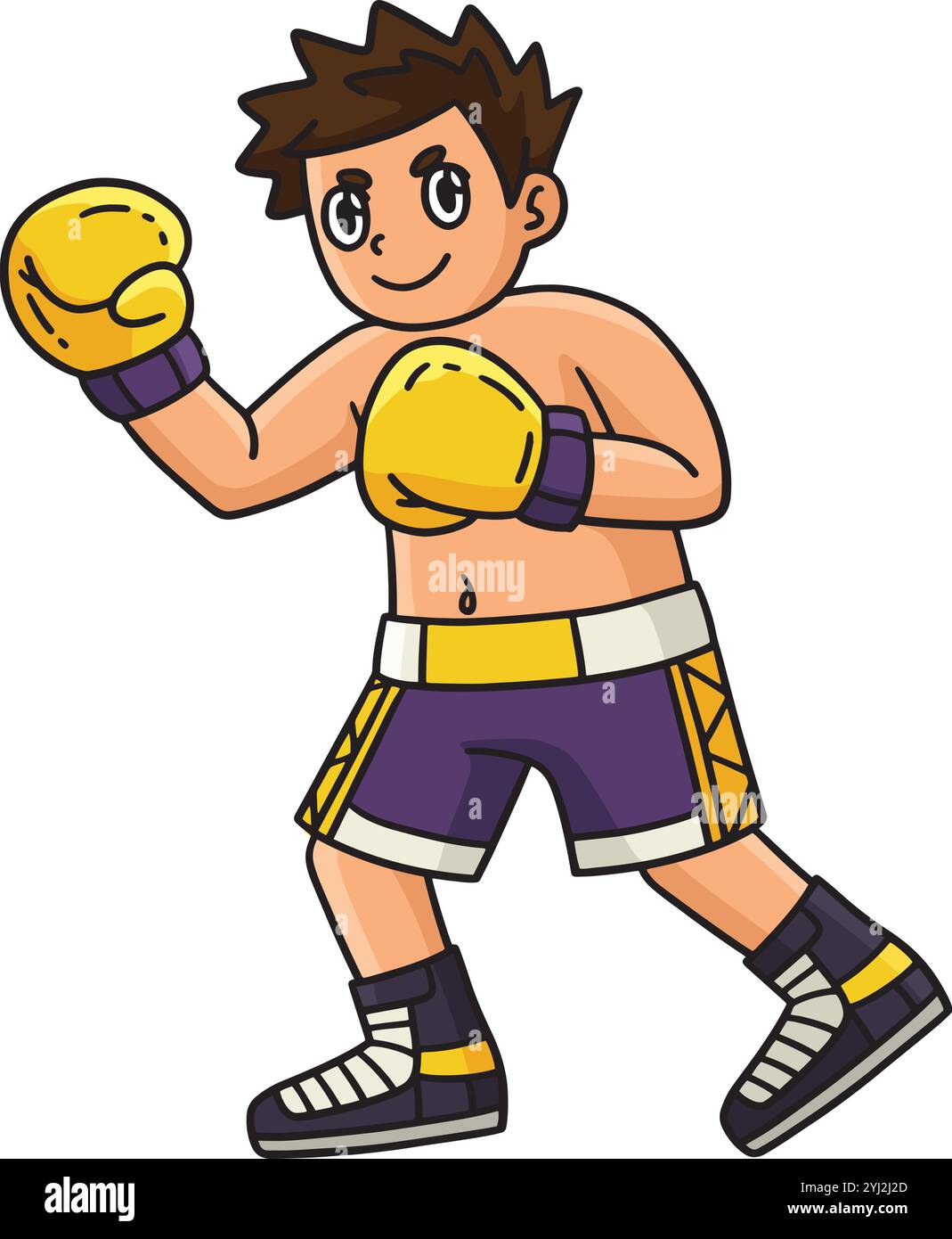 Boxing Boxer Stance Cartoon Colored Clipart Stock Vector Image & Art ...