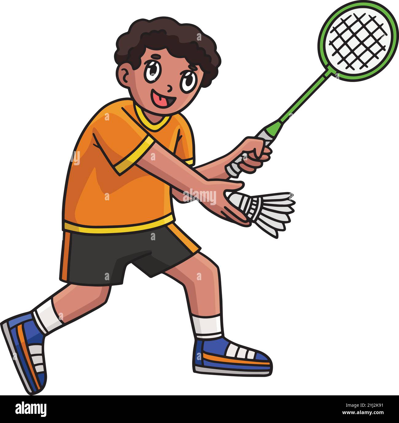Badminton Player Serving Shuttlecock Clipart Stock Vector Image & Art ...