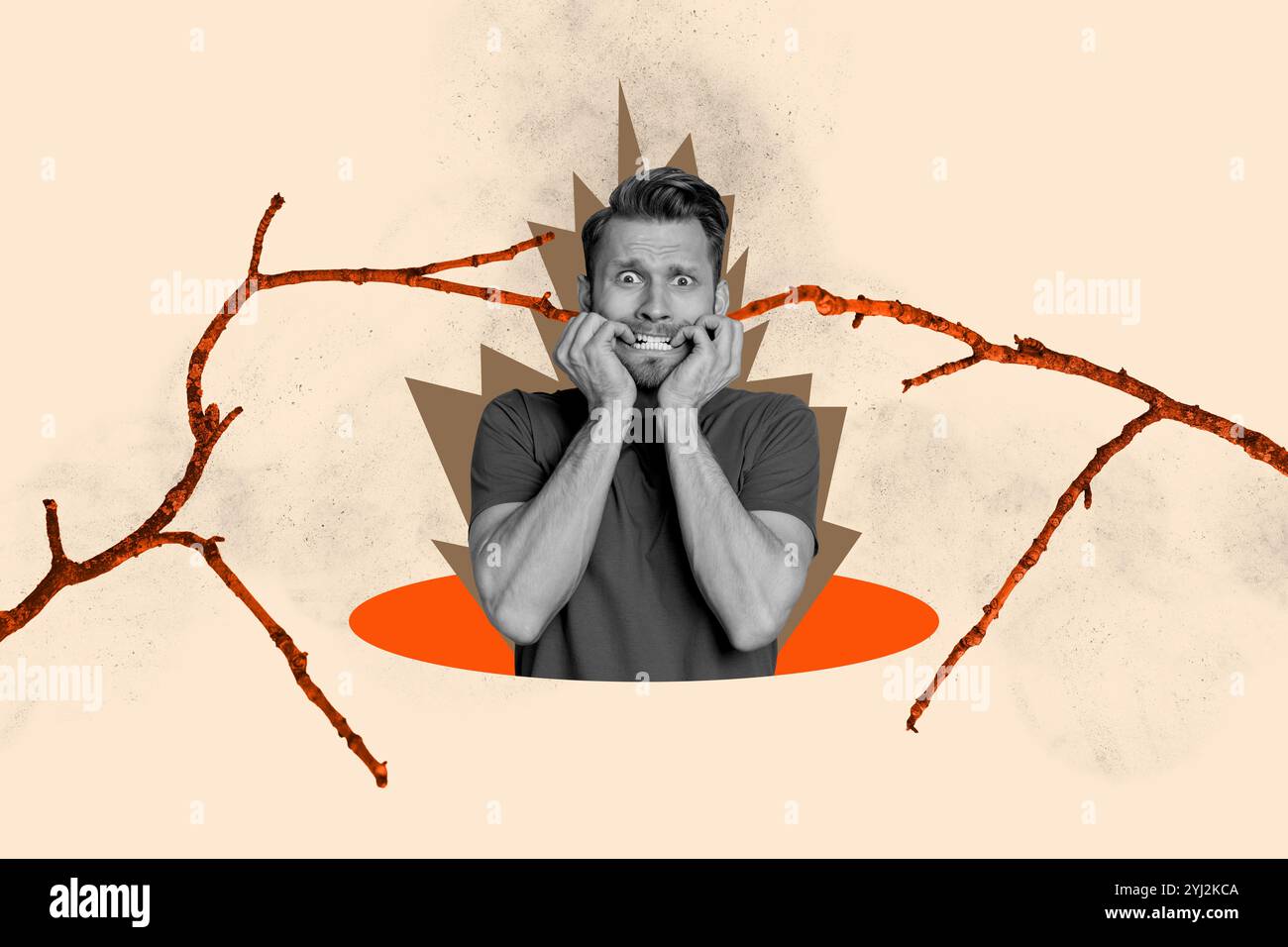 Composite trend artwork 3D sketch photo collage of fired office manager ...