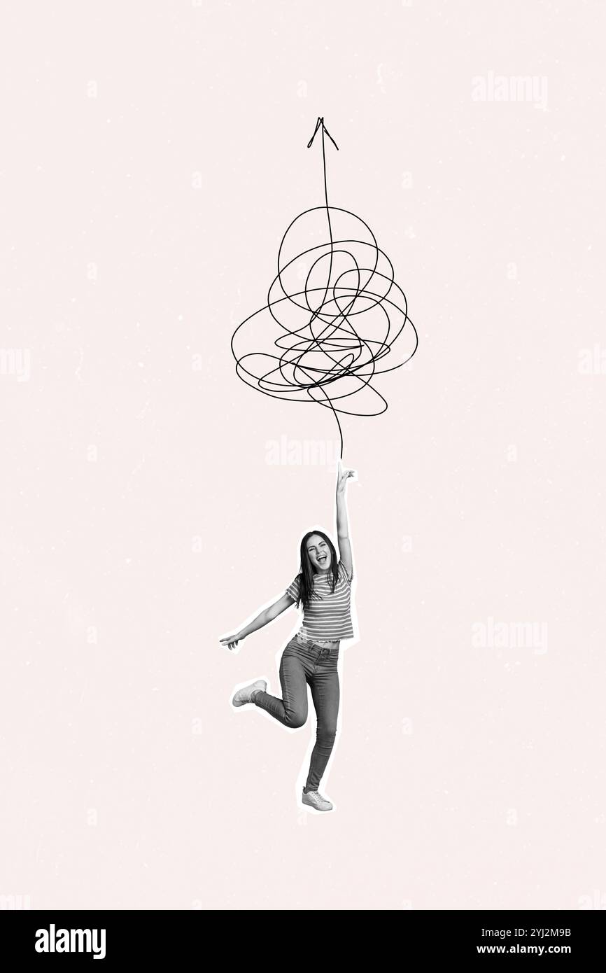 Composite trend artwork sketch image photo collage of copyspace young ...