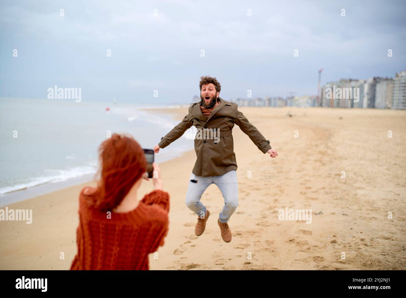 Man leaps joyfully in hi-res stock photography and images - Alamy