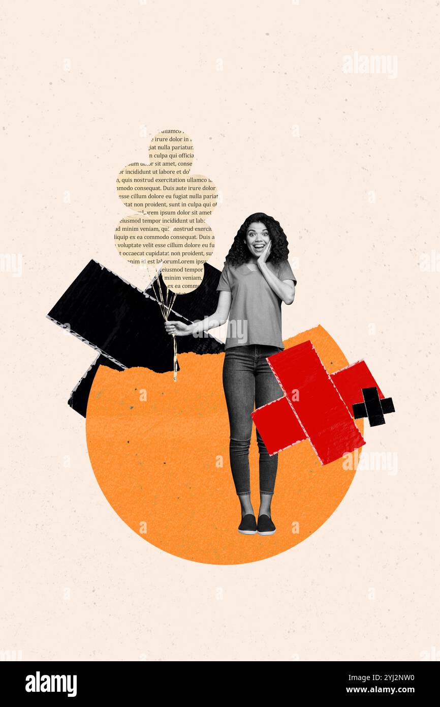 Composite trend artwork 3D sketch image photo collage of young lady ...
