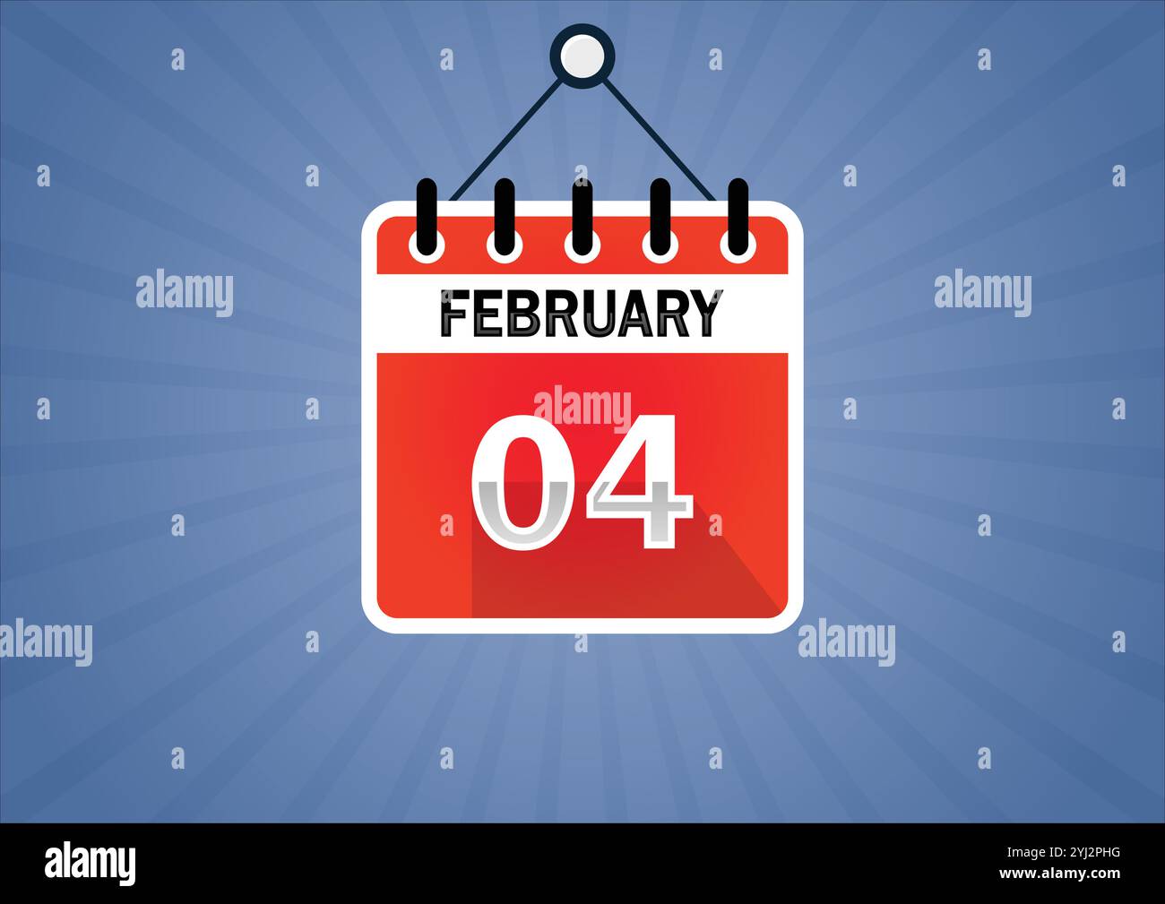 February 04, Calendar hanging sign. 04th days of the month, modern ...