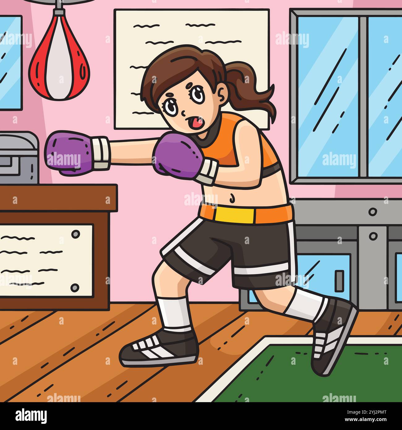 Cartoon female fighter hi-res stock photography and images - Alamy