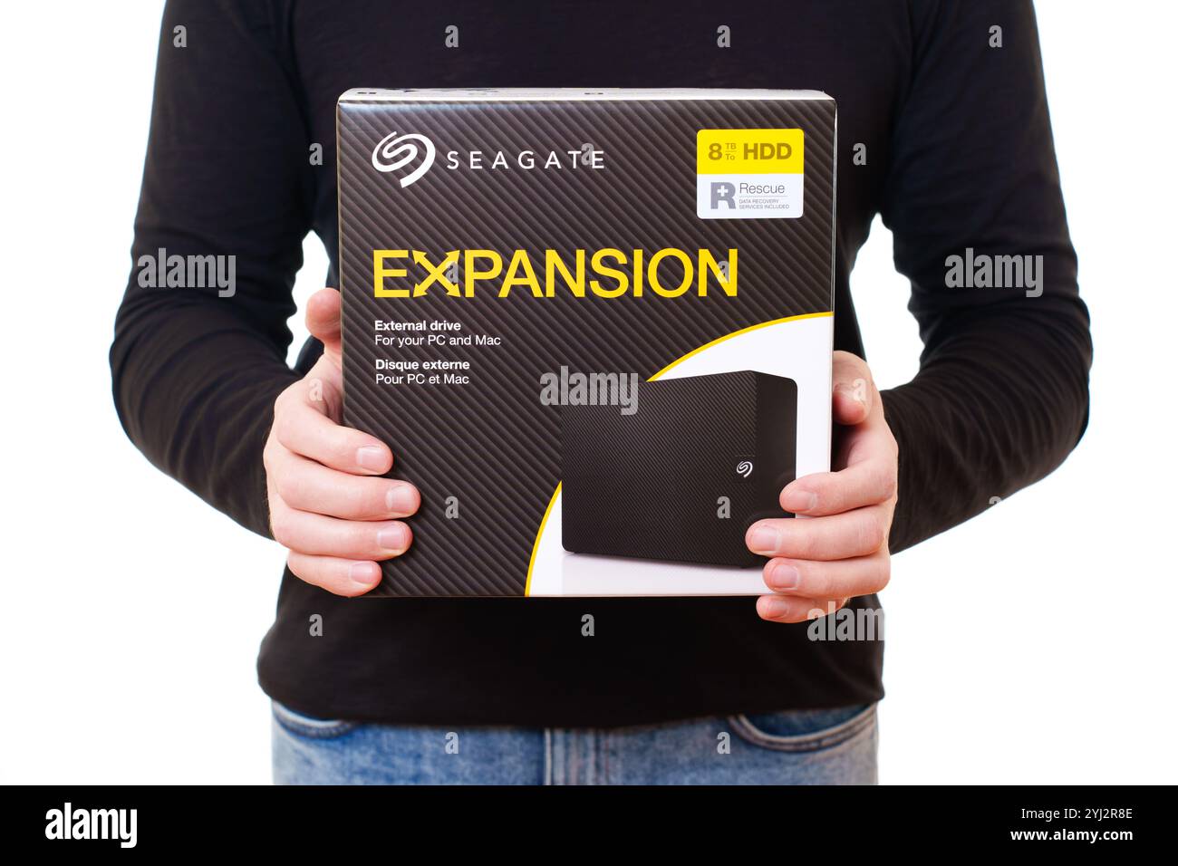 Kyiv, Ukraine - October 23, 2024: Individual displaying the Seagate ...