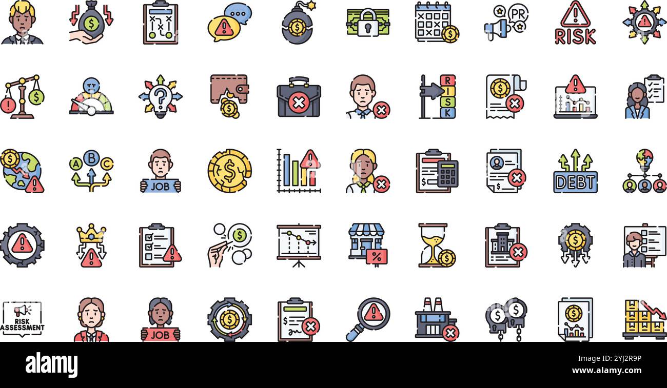 Business crisis icons High-Quality Vector Icons Collection with ...