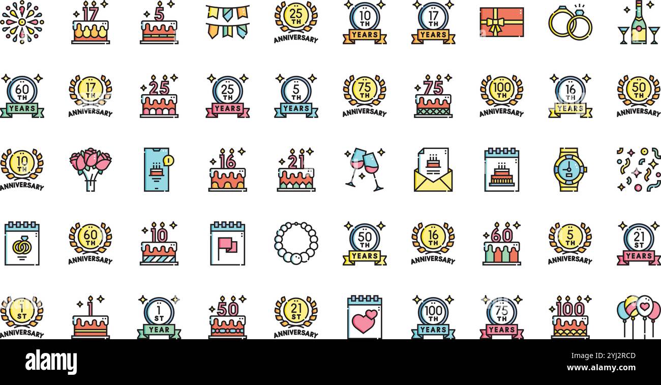 Anniversary icons .. High-Quality Vector Icons Collection with Editable ...