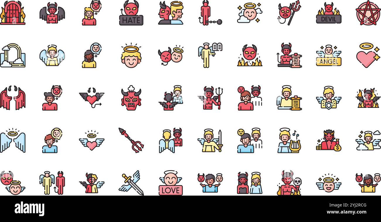 Devil and angel icons High-Quality Vector Icons Collection with ...