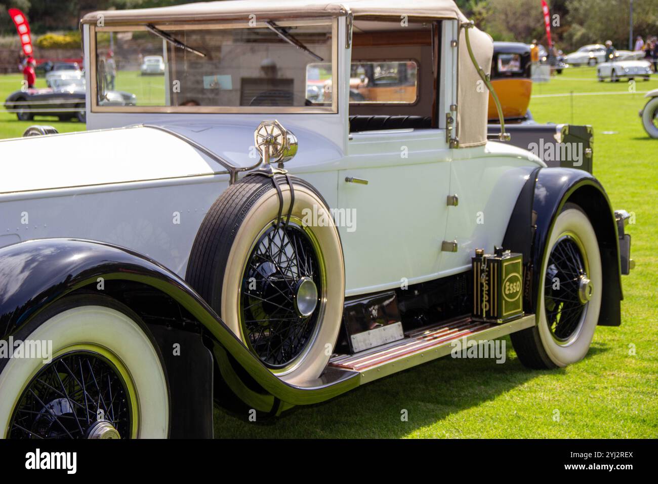 Classic rolls royce automobile gleaming in the sunlight at a ...