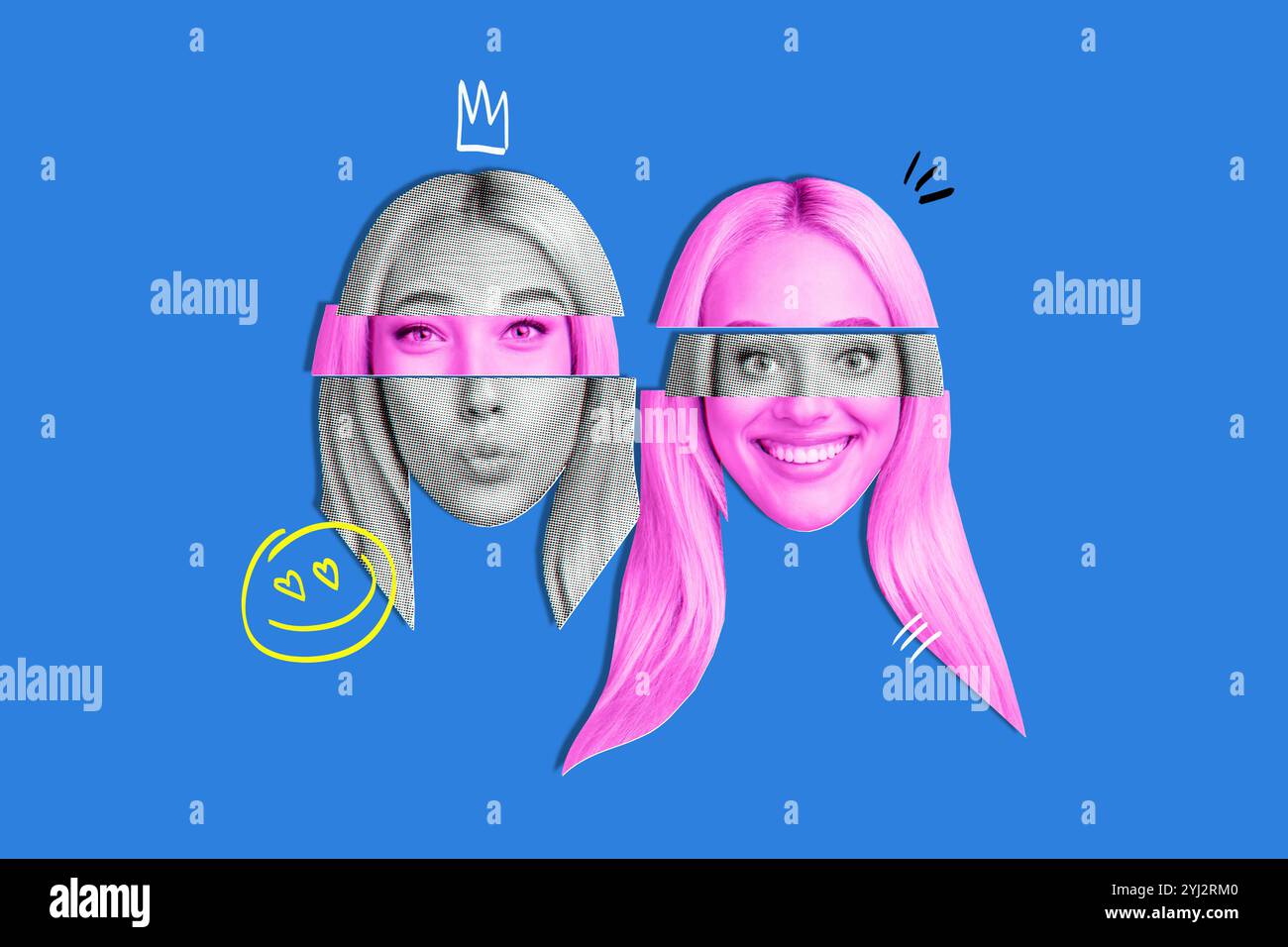 Picture collage poster of adorable lovely girl coquette sending you ...