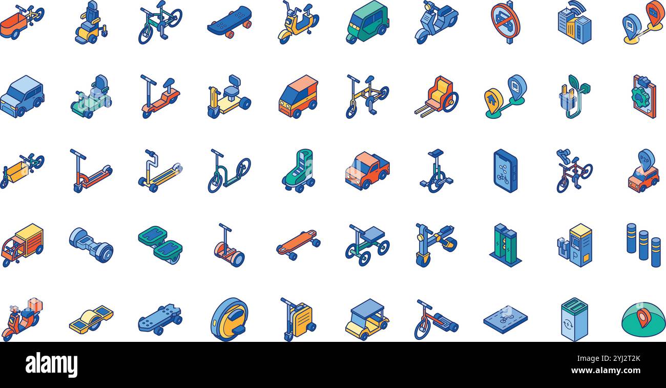 Mini mobility icons High-Quality Vector Icons Collection with Editable ...