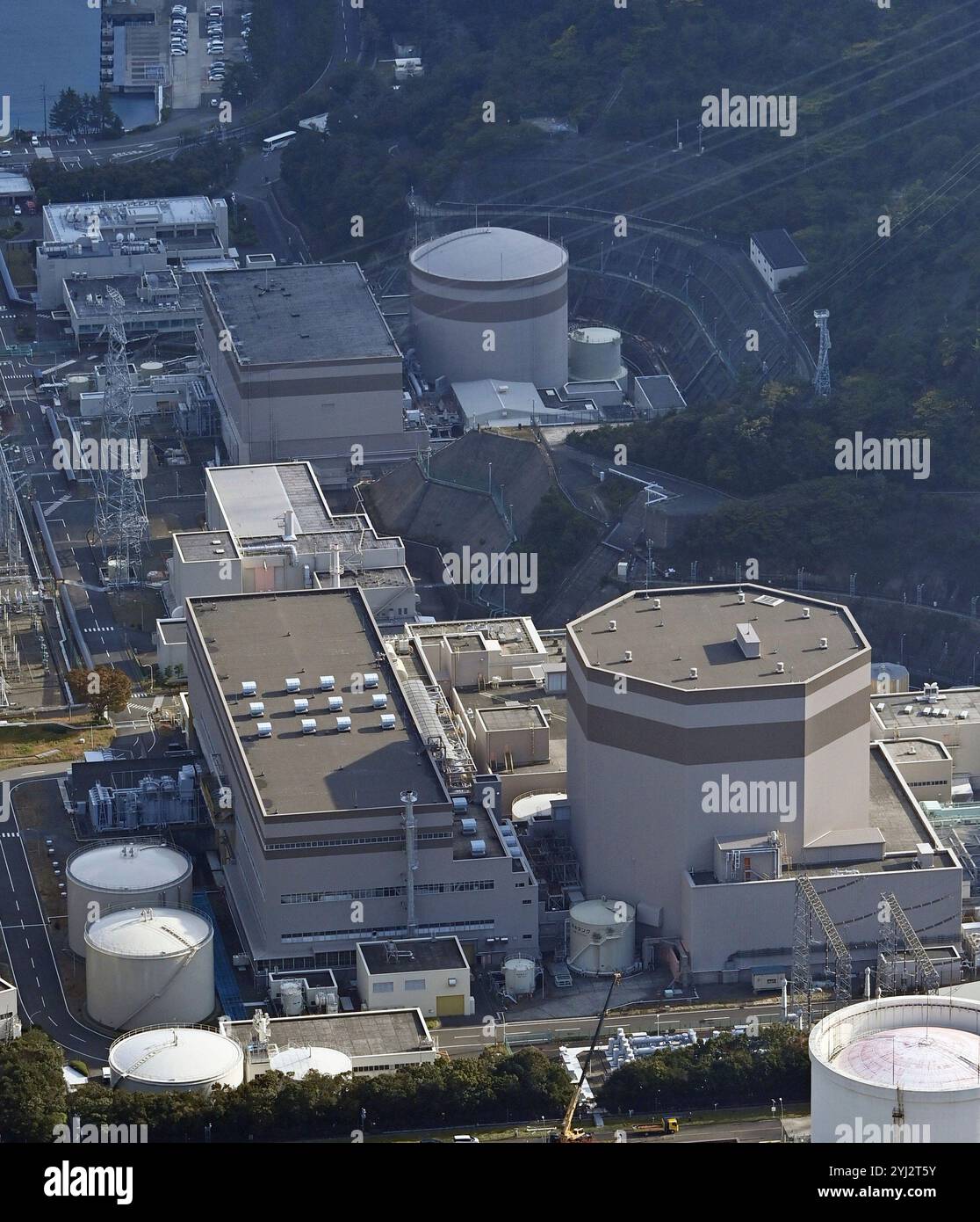An aerial photo shows Tsuruga Power Station managed by the Japan Atomic ...
