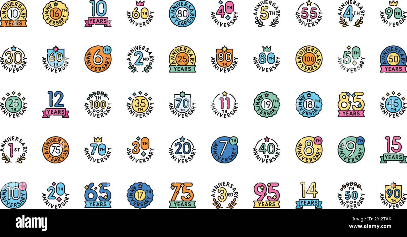 Anniversary icons High-Quality Vector Icons Collection with Editable ...