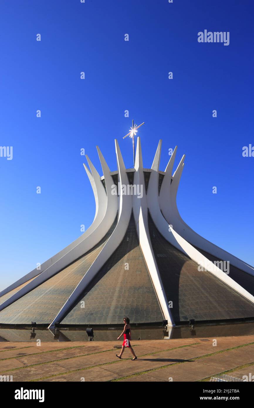 BRAZIL. BRASILIA. THE METROPOLITAN CATHEDRAL OF OUR LADY OF APPARITION ...