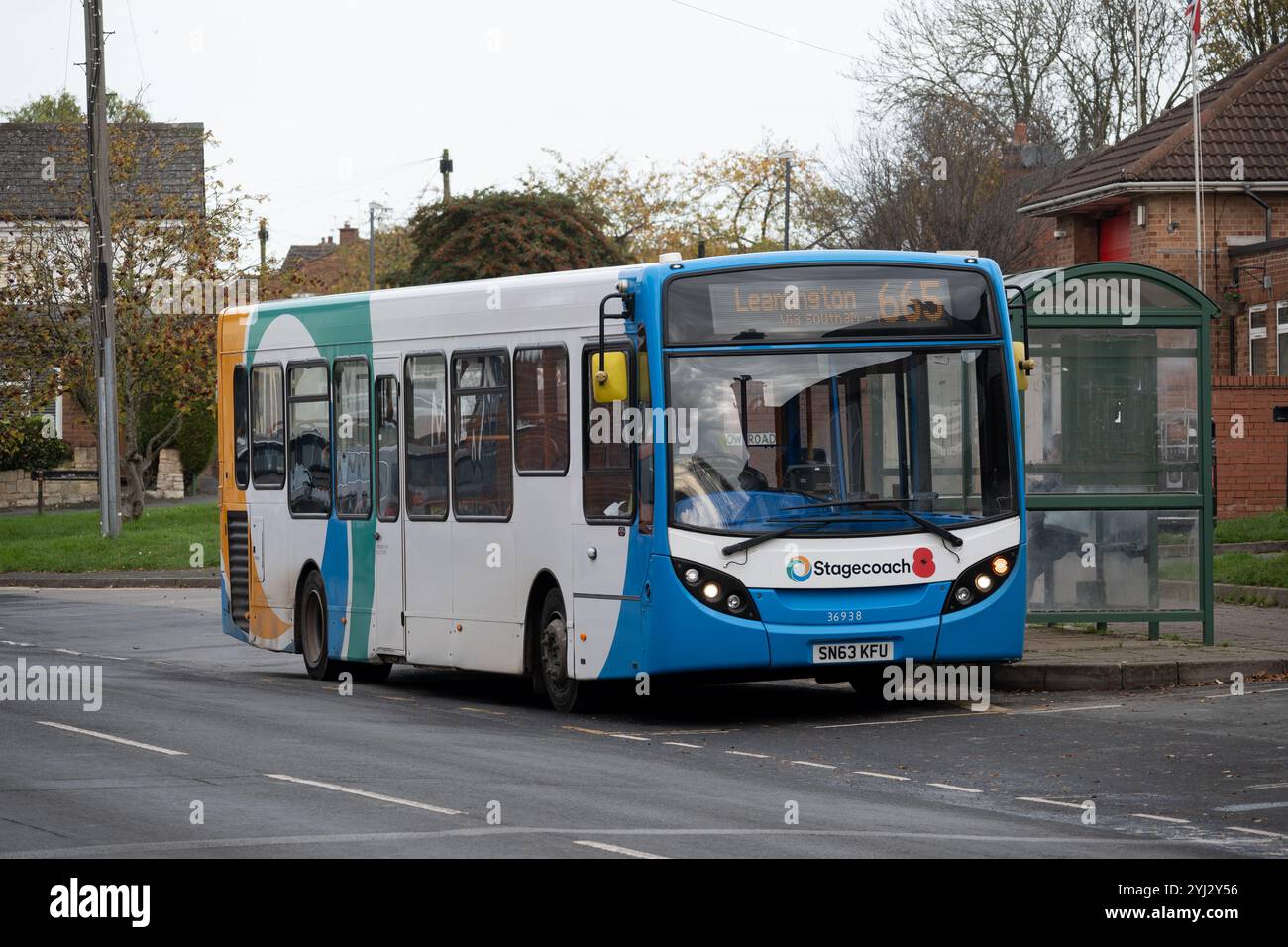 Stagecoach No. 665 bus service, Southam, Warwickshire, England, UK ...