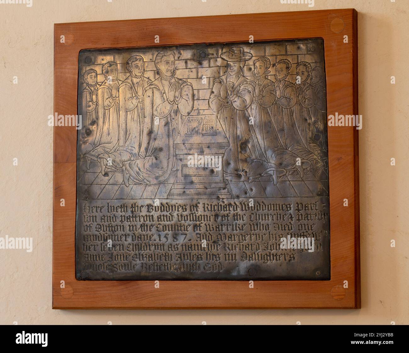 Elizabethan brass plaque, St. Michael’s Church, Ufton, Warwickshire ...