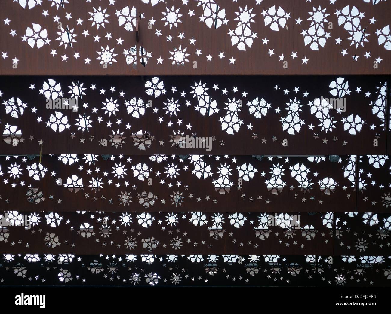 star shape patterns background building detail outdoors Stock Photo - Alamy