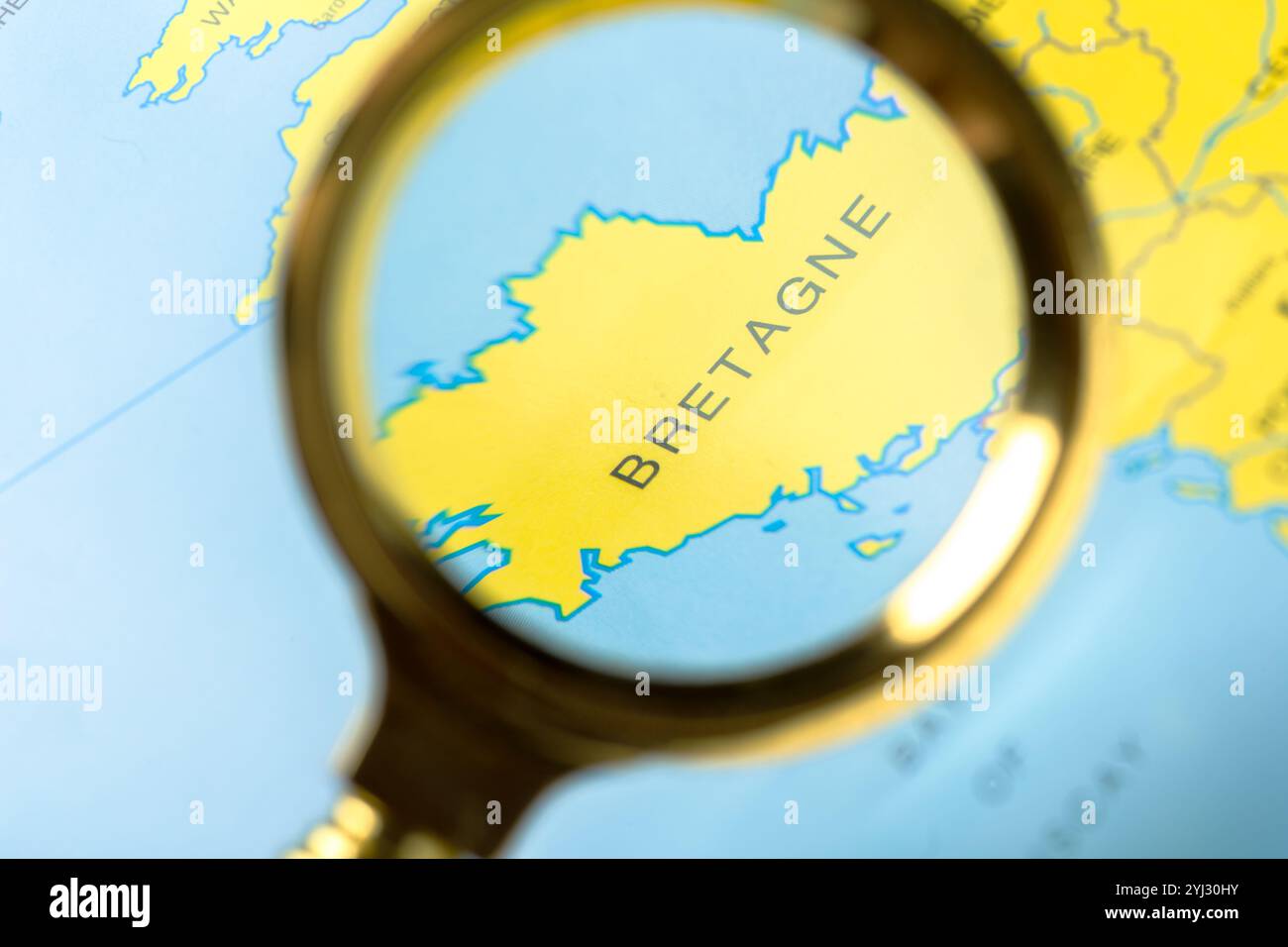 Magnifying glass and map Stock Photo - Alamy