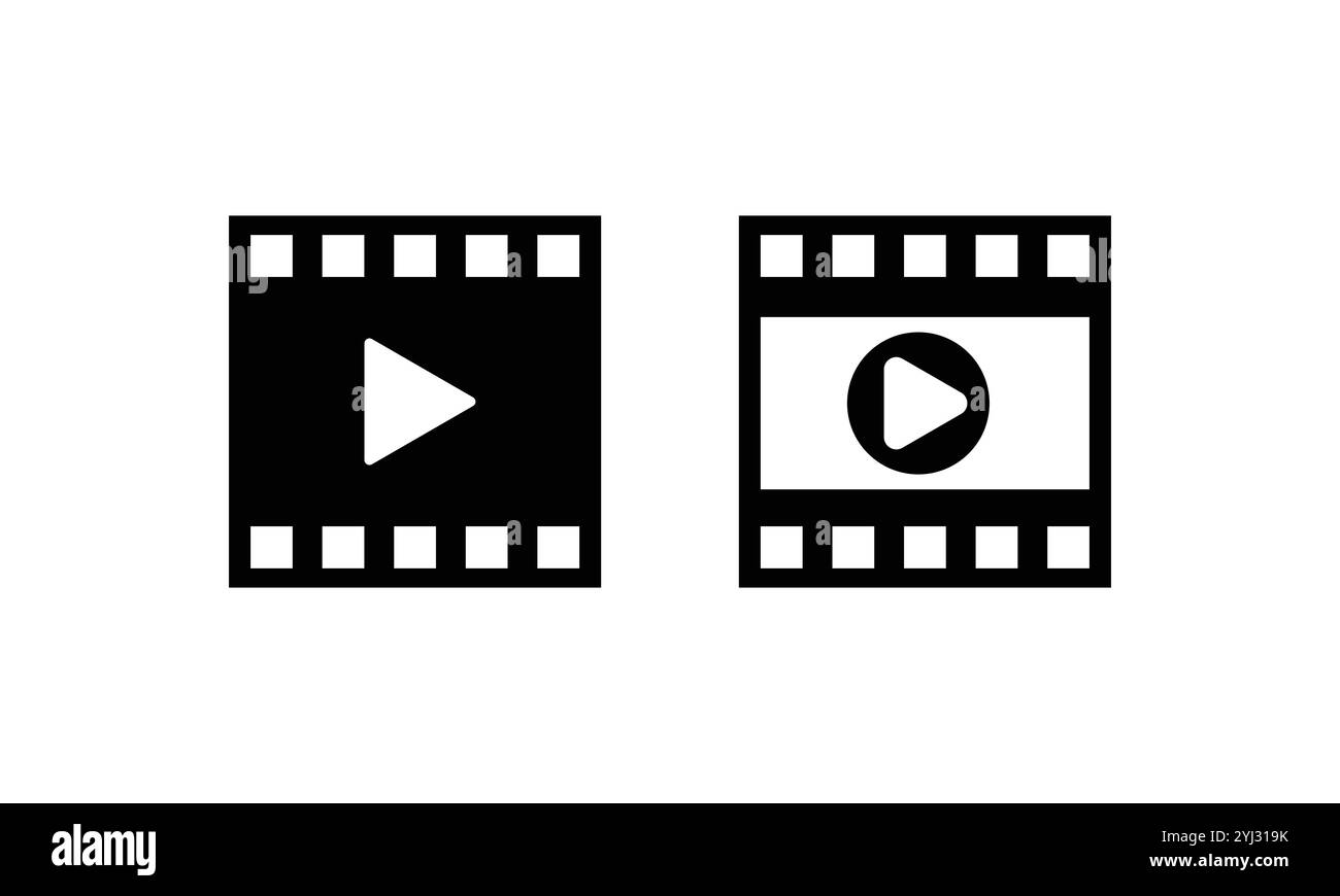 White video player icon shadow Stock Vector Images - Alamy