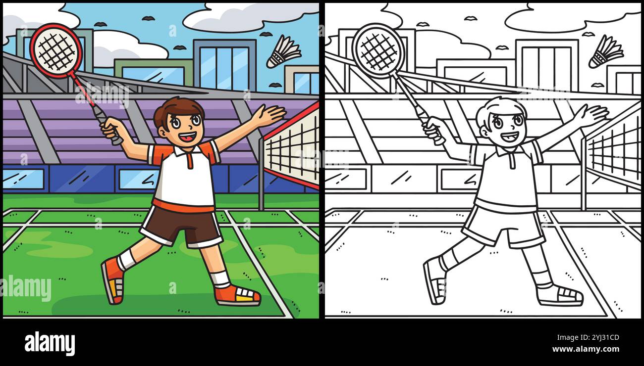 Badminton Player Bracing Shuttlecock Illustration Stock Vector Image ...