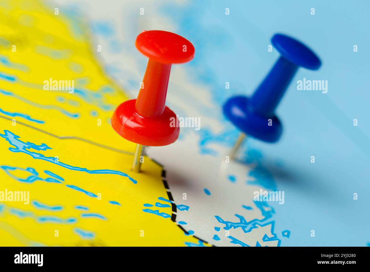 Travel destination points on a map Stock Photo - Alamy