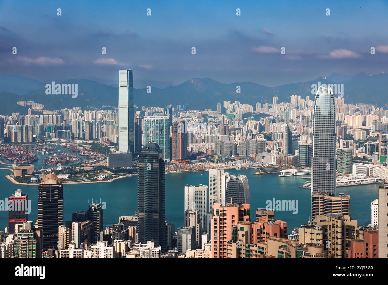 The skyline features a blend of modern architecture and calming natural ...