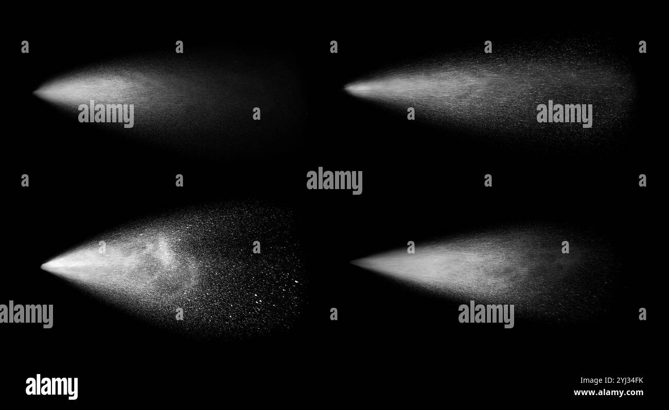 Set of water sprays on black background Stock Photo - Alamy