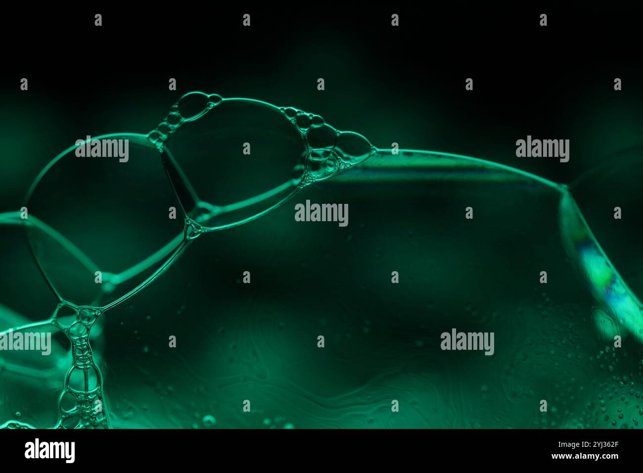 Green liquid phenomenal structure, green oils on a dark background ...