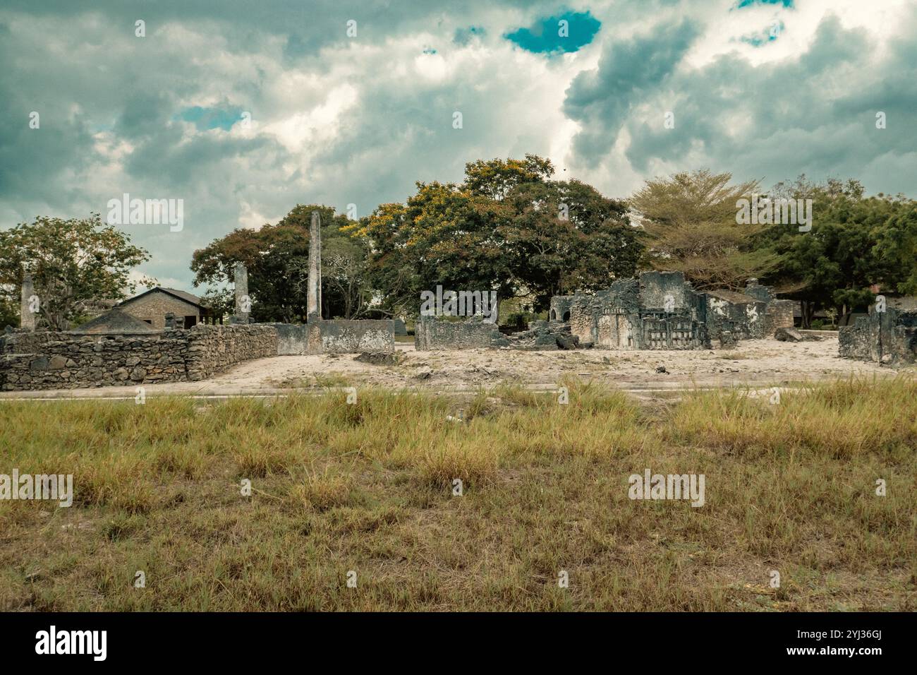 View of ruins made from Corol stones at Kaole Ruins - a 13th century ...