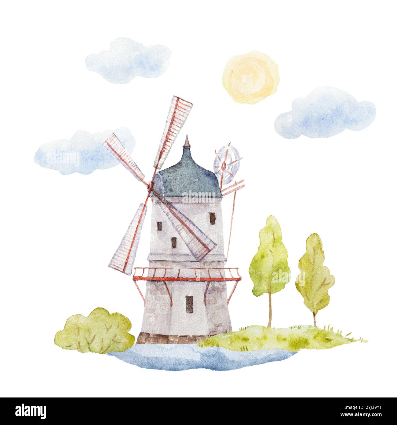 Farm mill illustration hi-res stock photography and images - Alamy