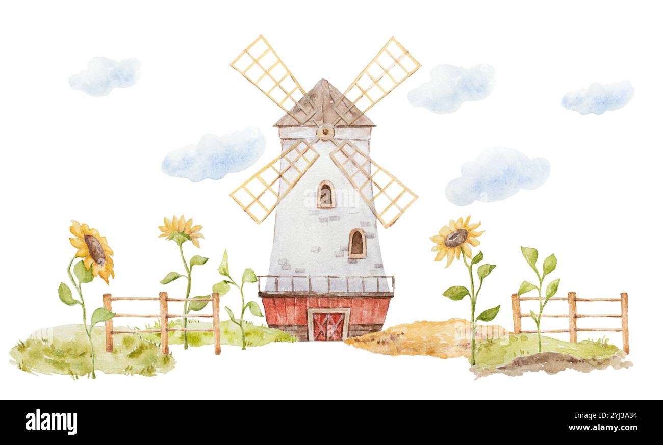 Farm Windmill Clipart Windmill Vector Art & Graphics | Freevector.com