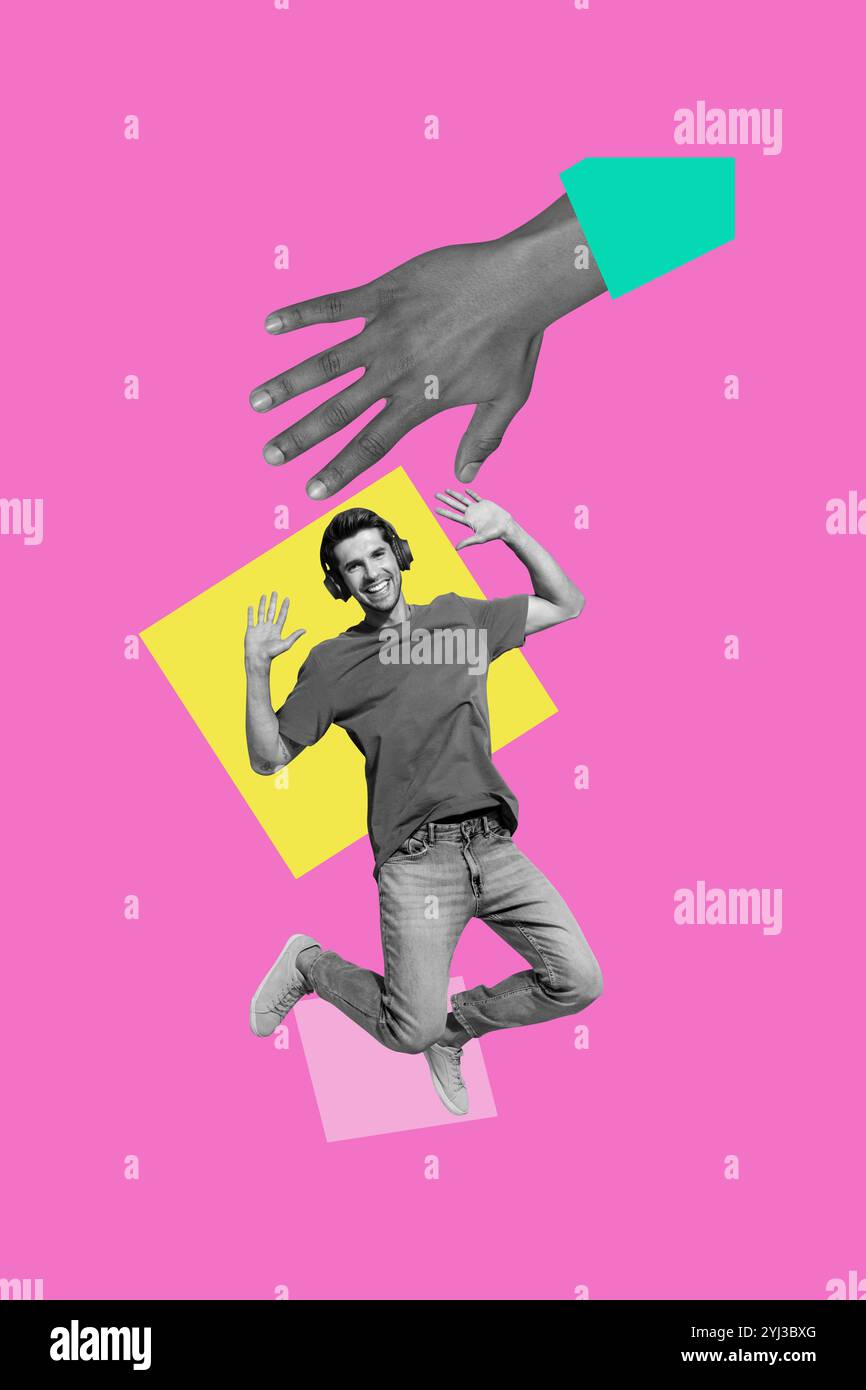 Composite trend artwork 3D sketch image collage of huge bodyless hand ...