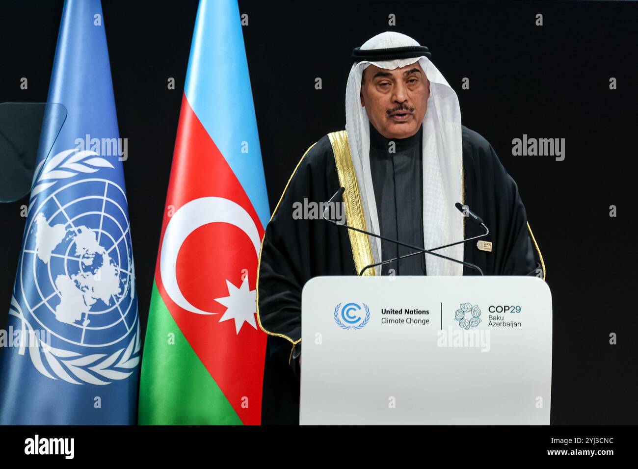 Baku, Azerbaijan. 13th Nov, 2024. Sheikh Sabah Khaled Al-Hamad M. Al ...
